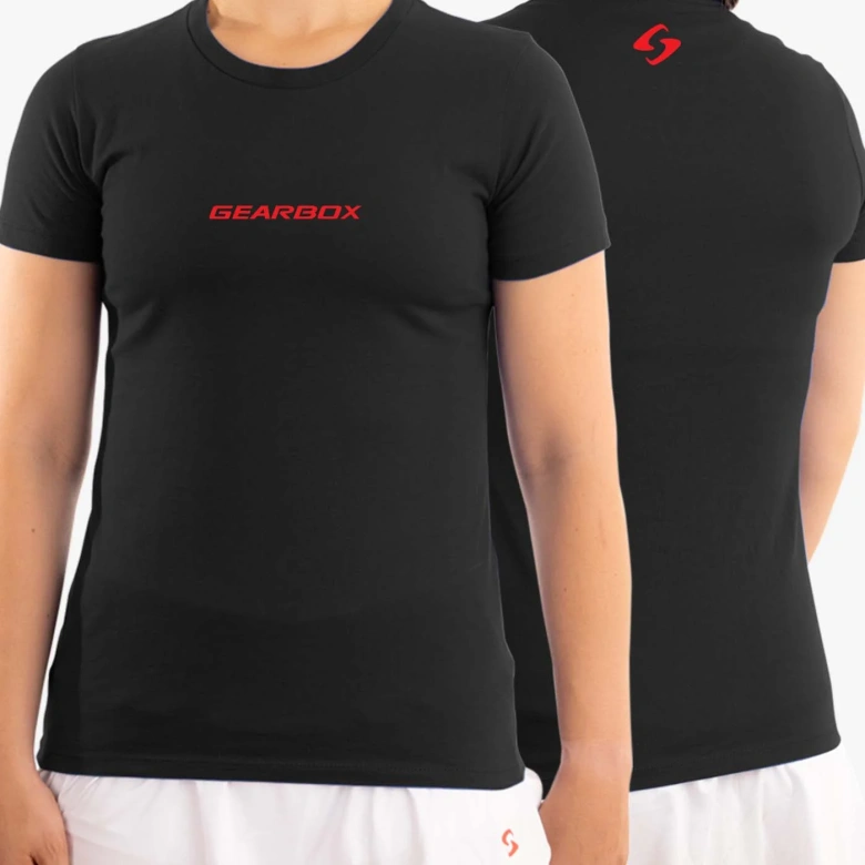 Áo thun GearBox Emblem - Womens Cotton Tee Black chính hãng